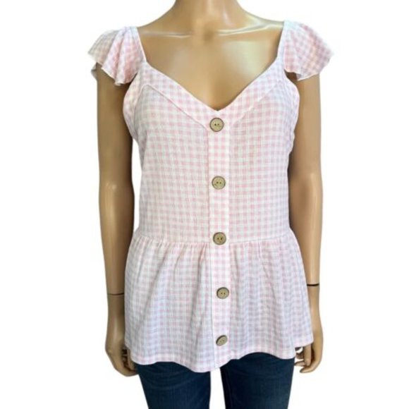 Belldini | Tops | Belle By Belldini Womens Peplum Tank Top Gingham ...